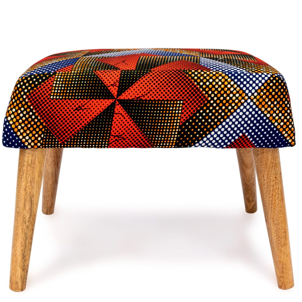 rectangular footstool with Kitenge /plain cotton fabrics - Workshop ...